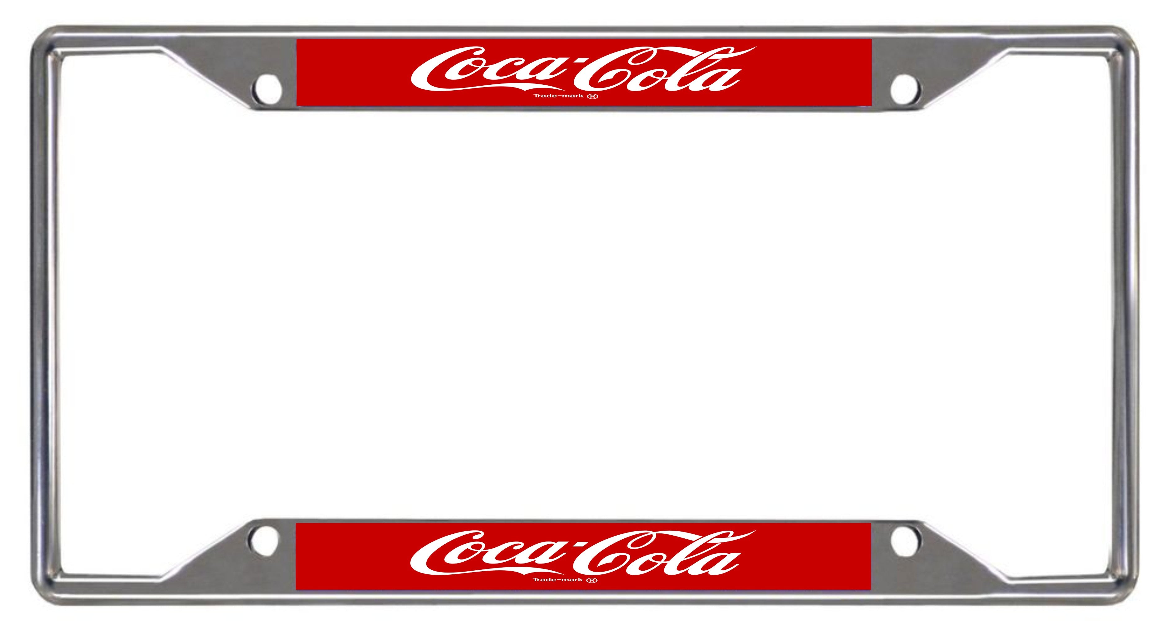 Coca Cola Single Logo 4 Hole Photo License Plate Frame – Auto License ...