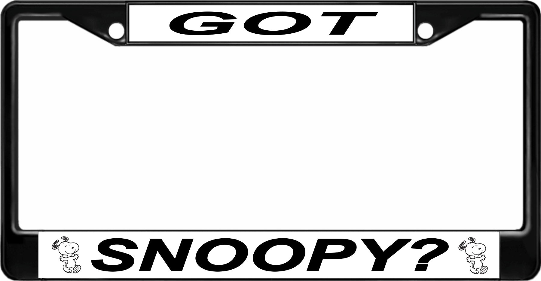 Got Snoopy Black #2 License Plate Frame – Auto License Plates Frames