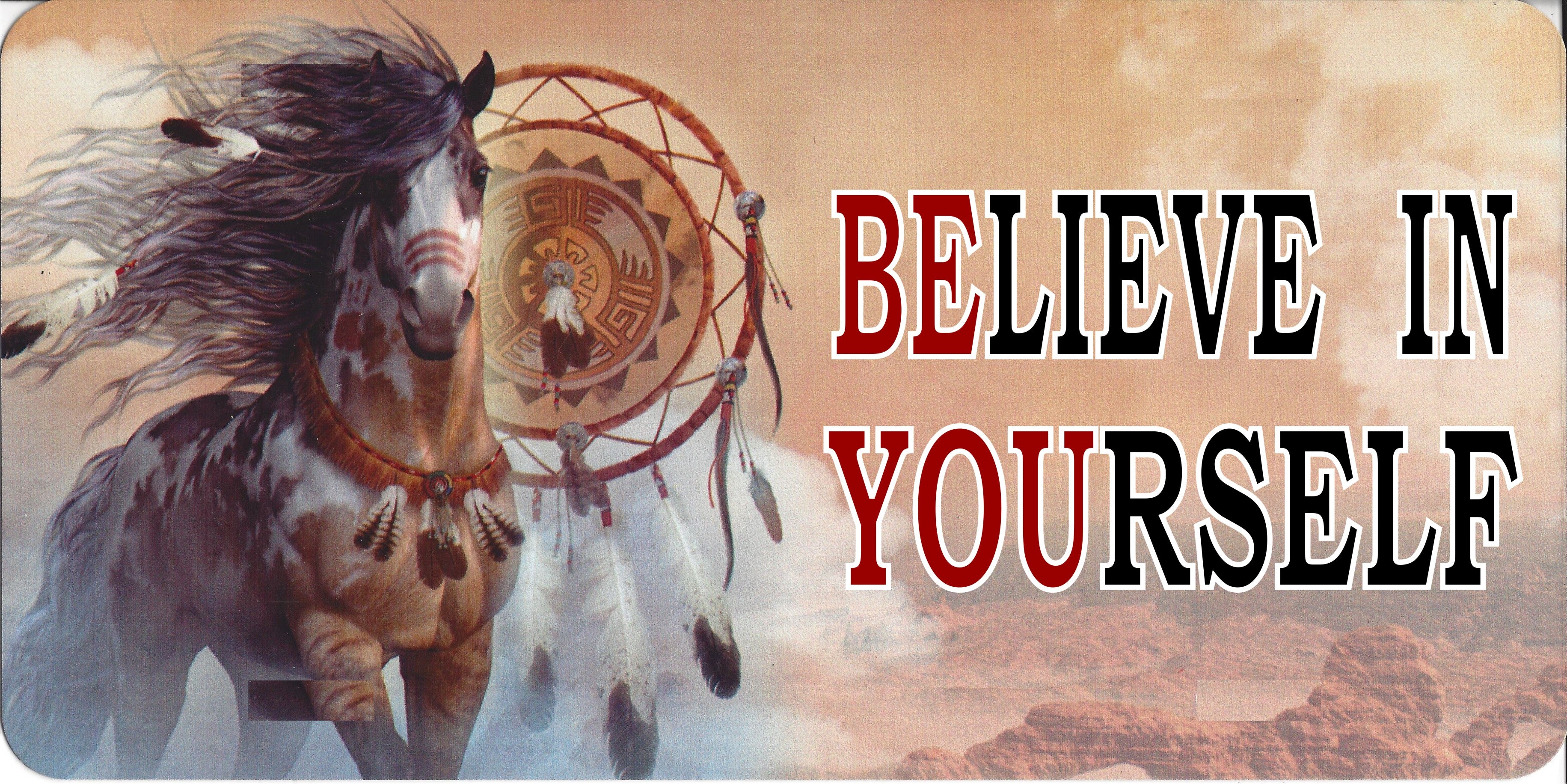 Believe In Yourself Native American Horse Photo License Plate – Auto ...
