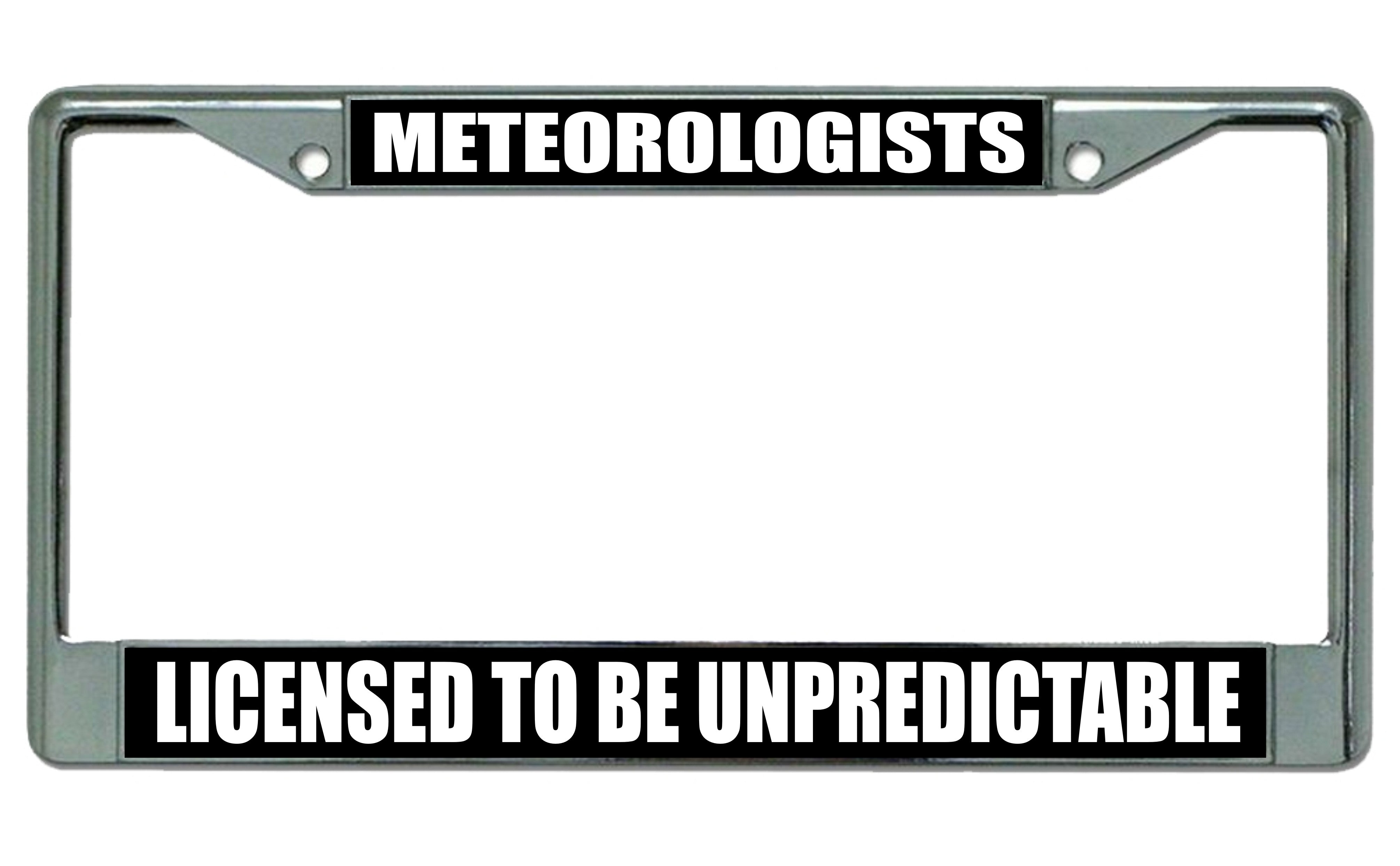 Meteorologists … Chrome License Plate Frame – Auto License Plates Frames