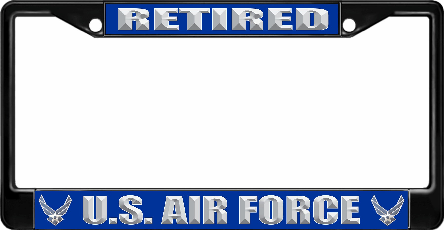 U.S. Air Force Retired Black License Plate Frame – Auto License Plates ...