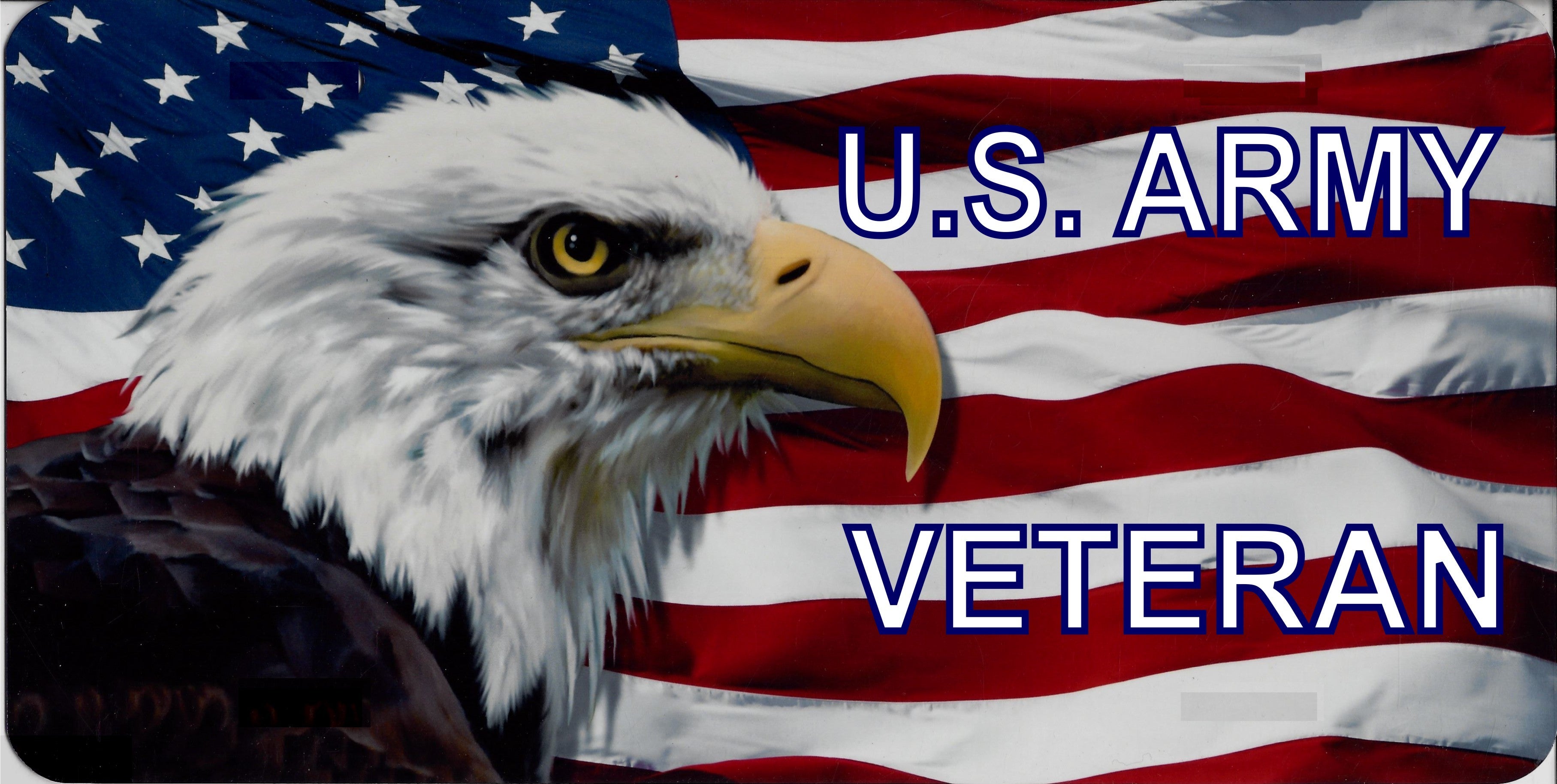U.S. Army Veteran With Eagle Photo License Plate – Auto License Plates ...
