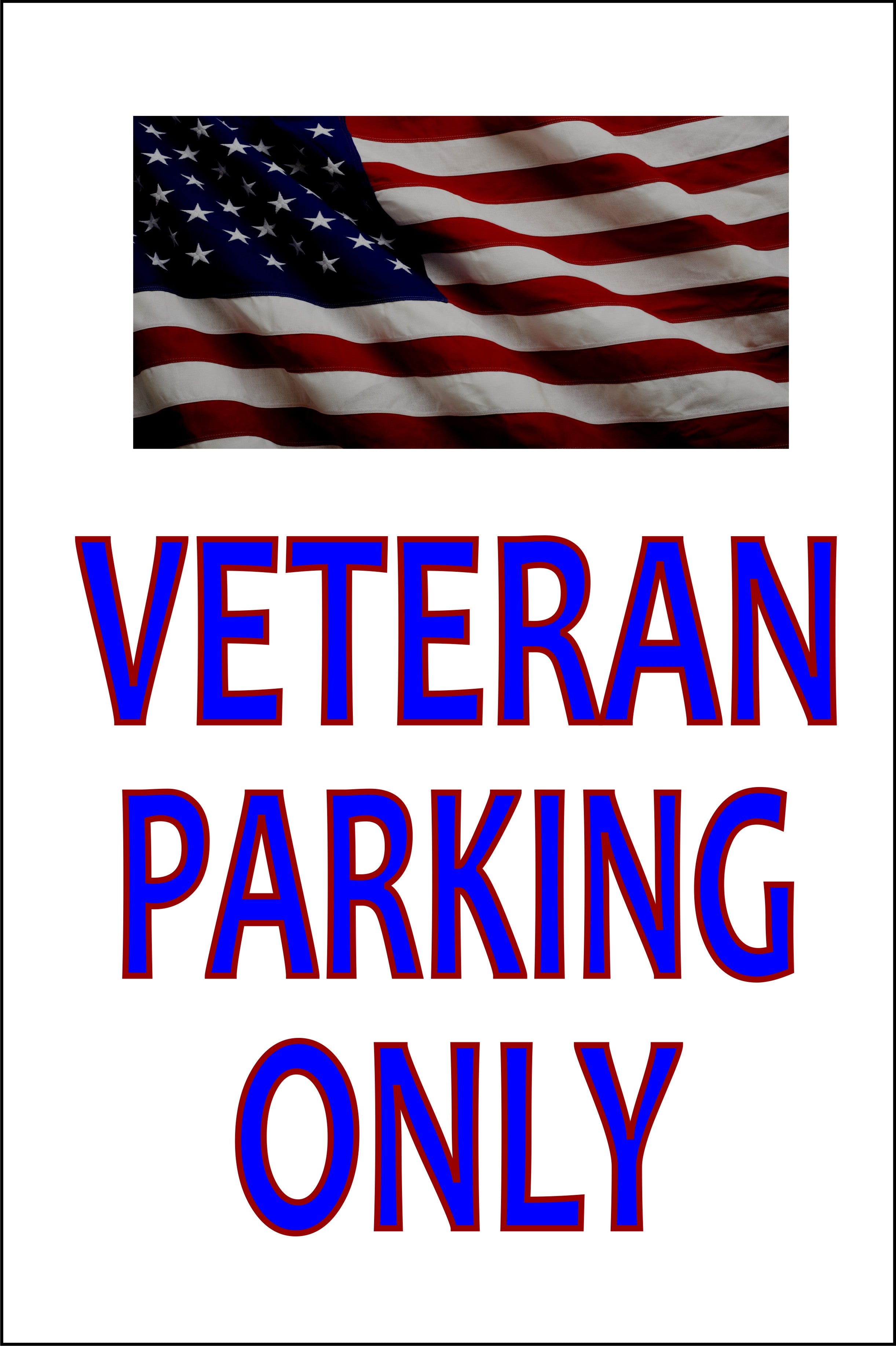 Veteran Only Parking Sign – Auto License Plates Frames
