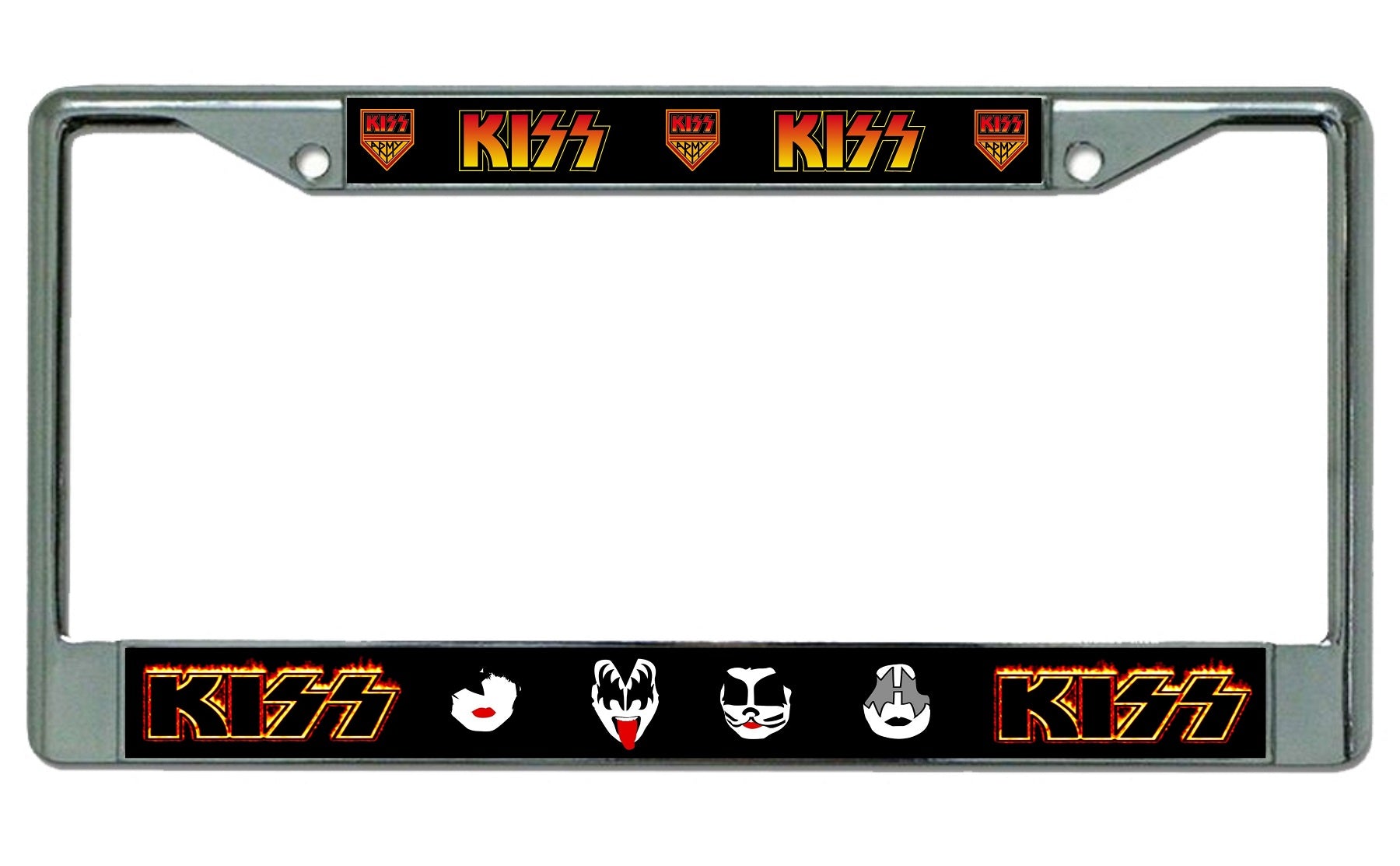 Kiss Army Chrome License Plate Frame – Auto License Plates Frames