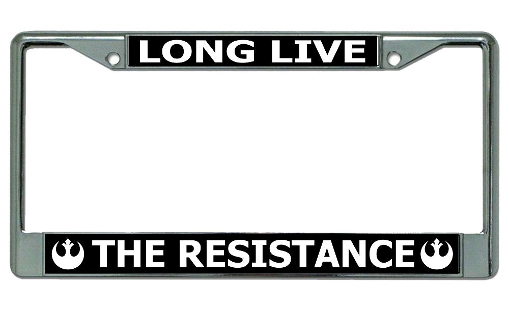 Long Live The Resistance Star Wars Chrome License Plate Frame – Auto ...