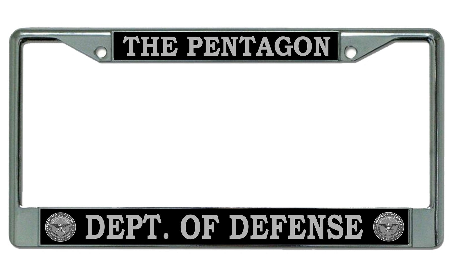 The Pentagon Dept. Of Defense Chrome License Plate Frame – Auto License ...
