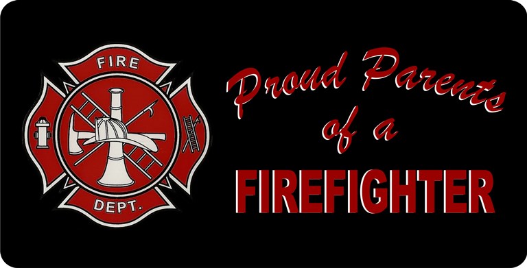 Proud Parents Of A Firefighter Photo License Plate – Auto License ...