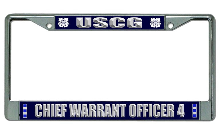 U.S. Coast Guard Chief Warrant Officer 4 Chrome License Plate FrAME ...