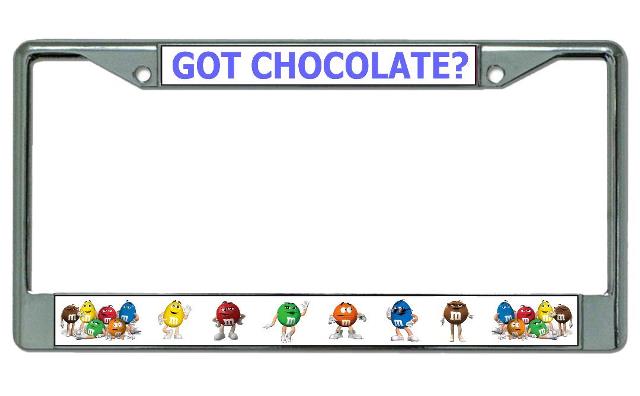 M & M's Got Chocolate Chrome License Plate Frame – Auto License Plates ...