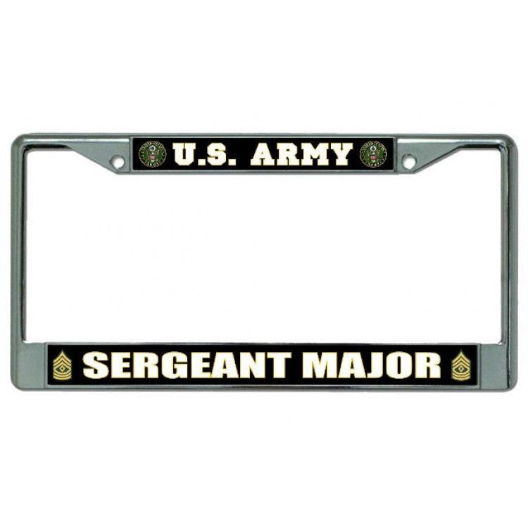 "U.S. Army WW2 Sergeant Major Chrome License Plate Frame " – Auto ...