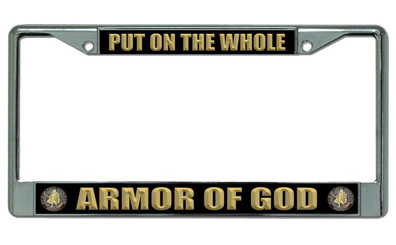 Armor Of God Chrome License Plate Frame – Auto License Plates Frames