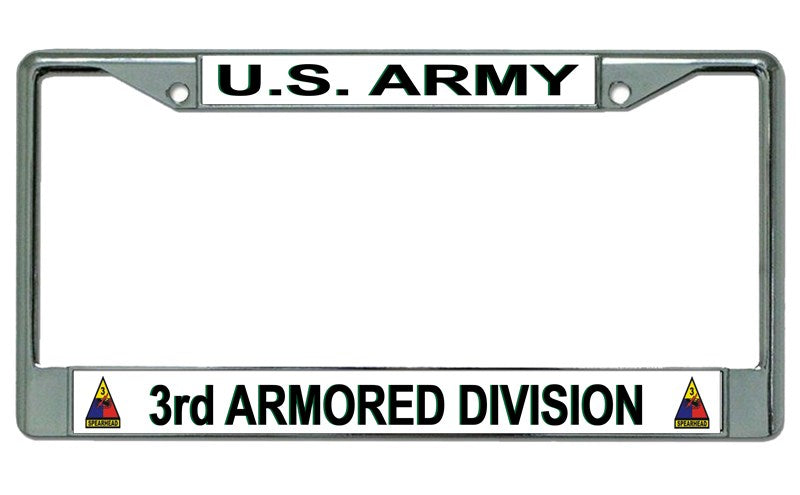 U.S. Army 3rd Armored Division Chrome License Plate Frame – Auto ...