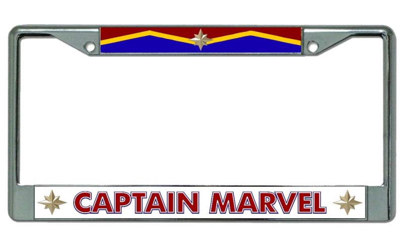Captain Marvel #2 Chrome License Plate Frame – Auto License Plates Frames