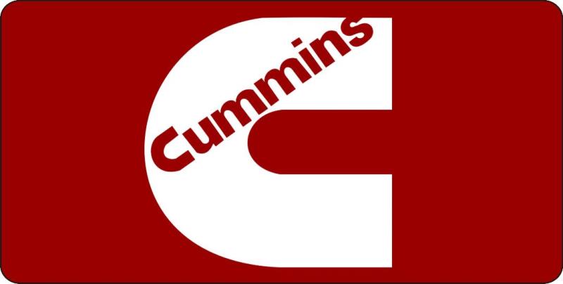Cummins Logo On Red Photo License Plate – Auto License Plates Frames