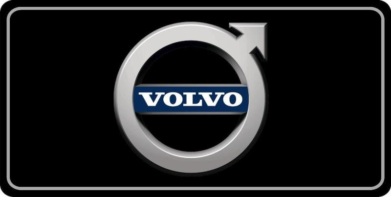 Volvo Logo On Black Photo License Plate – Auto License Plates Frames