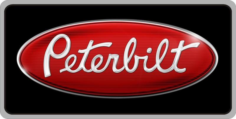 Peterbilt Logo On Black Photo License Plate – Auto License Plates Frames