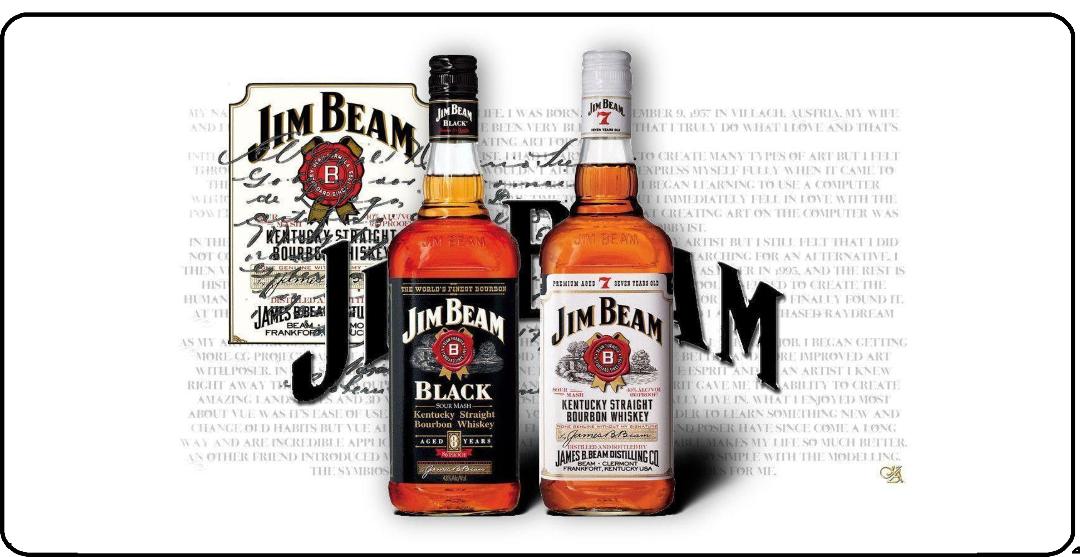 Jim Beam Whiskey Bottles Photo License Plate – Auto License Plates Frames