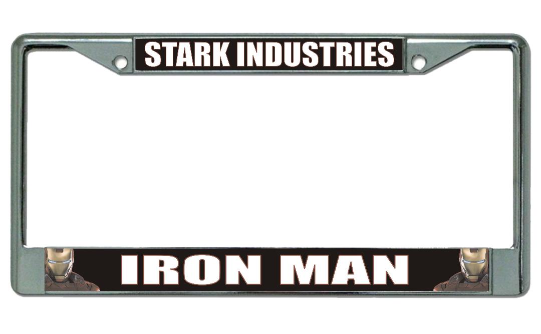 Stark Industries Iron Man Chrome License Plate Frame – Auto License ...