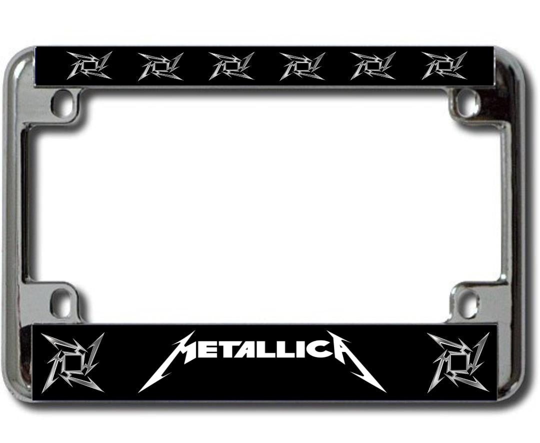 Metallica Multi Logo Chrome Motorcycle License Plate Frame – Auto ...