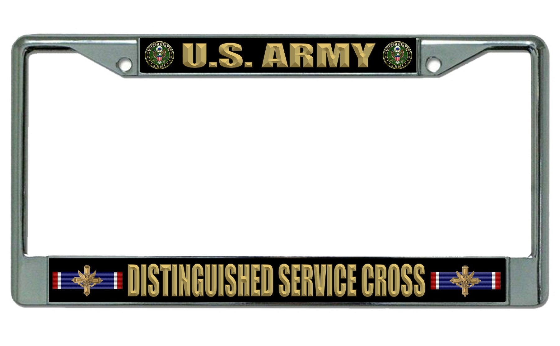 U.S. Army Distinguished Service Cross Chrome License Plate Frame – Auto ...