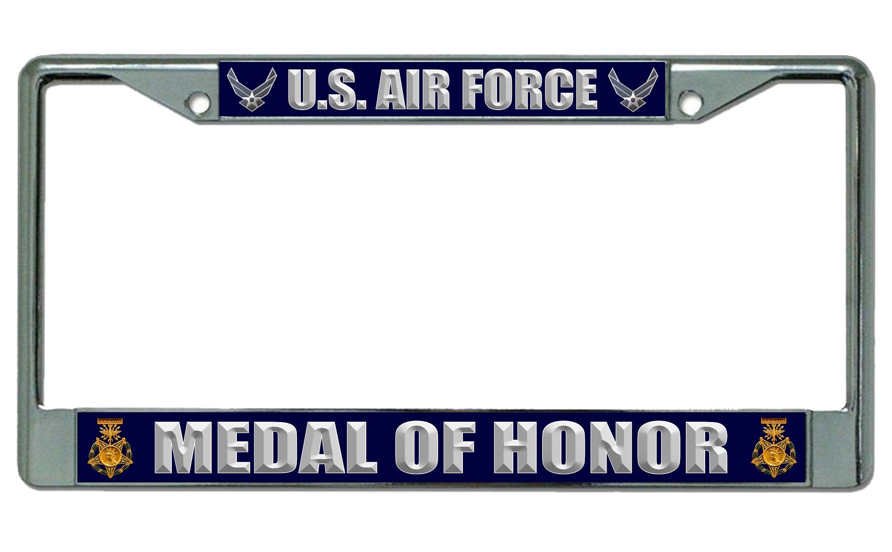 U.S. Air Force Medal Of Honor Chrome License Plate Frame – Auto License ...