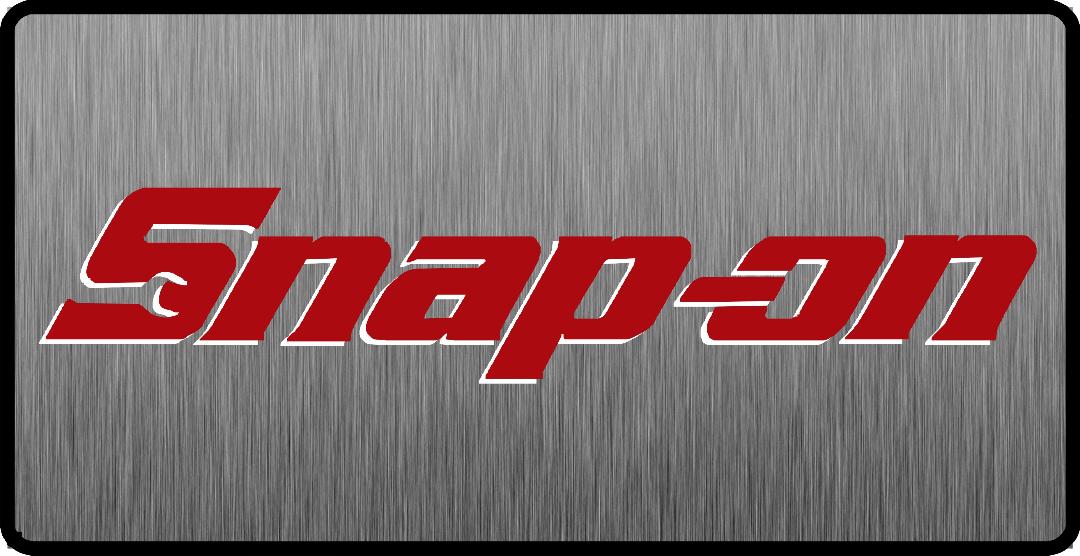 Snap-On Red Logo 3D Look Flat Photo License Plate – Auto License Plates ...