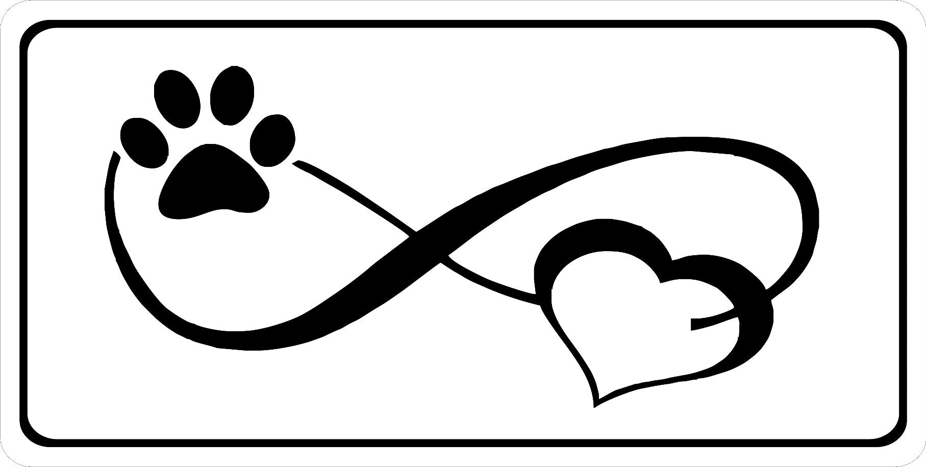Infinity Paw Print Photo License Plate – Auto License Plates Frames