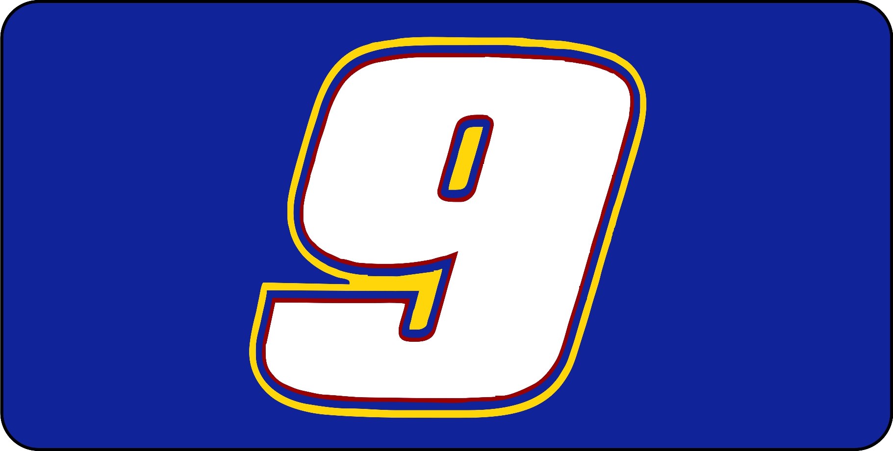 Nascar Racing #9 Blue Photo License Plate – Auto License Plates Frames