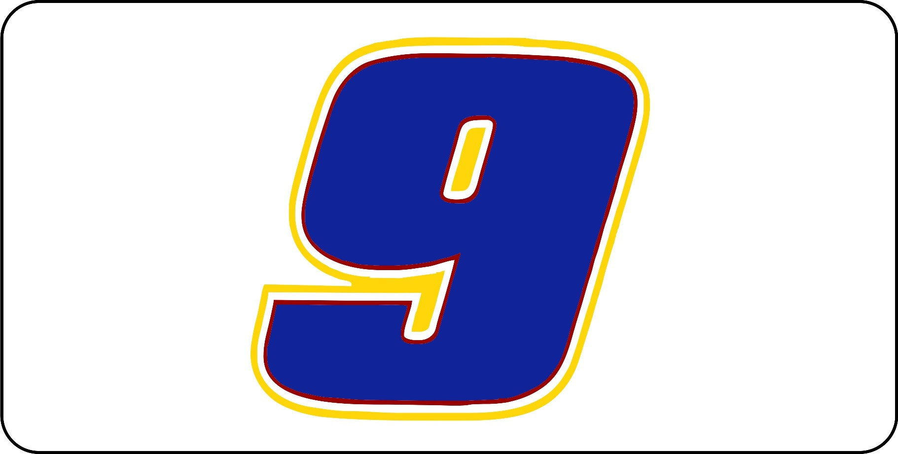 Nascar Racing #9 White Photo License Plate – Auto License Plates Frames