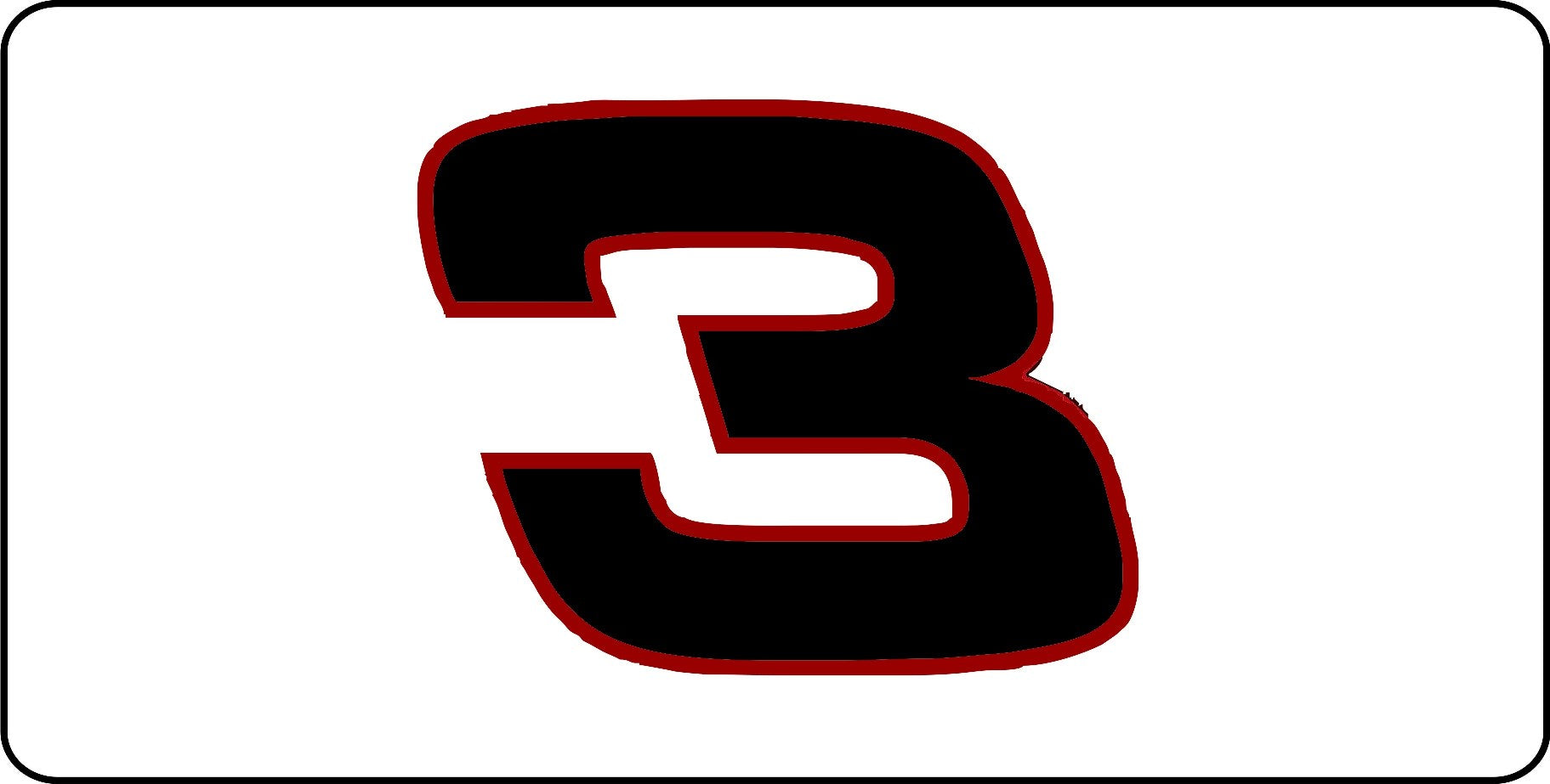 Nascar Racing #3 White Photo License Plate – Auto License Plates Frames