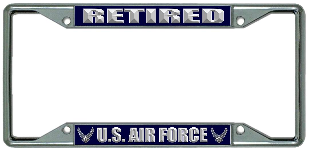 U.S. Air Force Retired Every State Chrome License Plate Frame – Auto ...