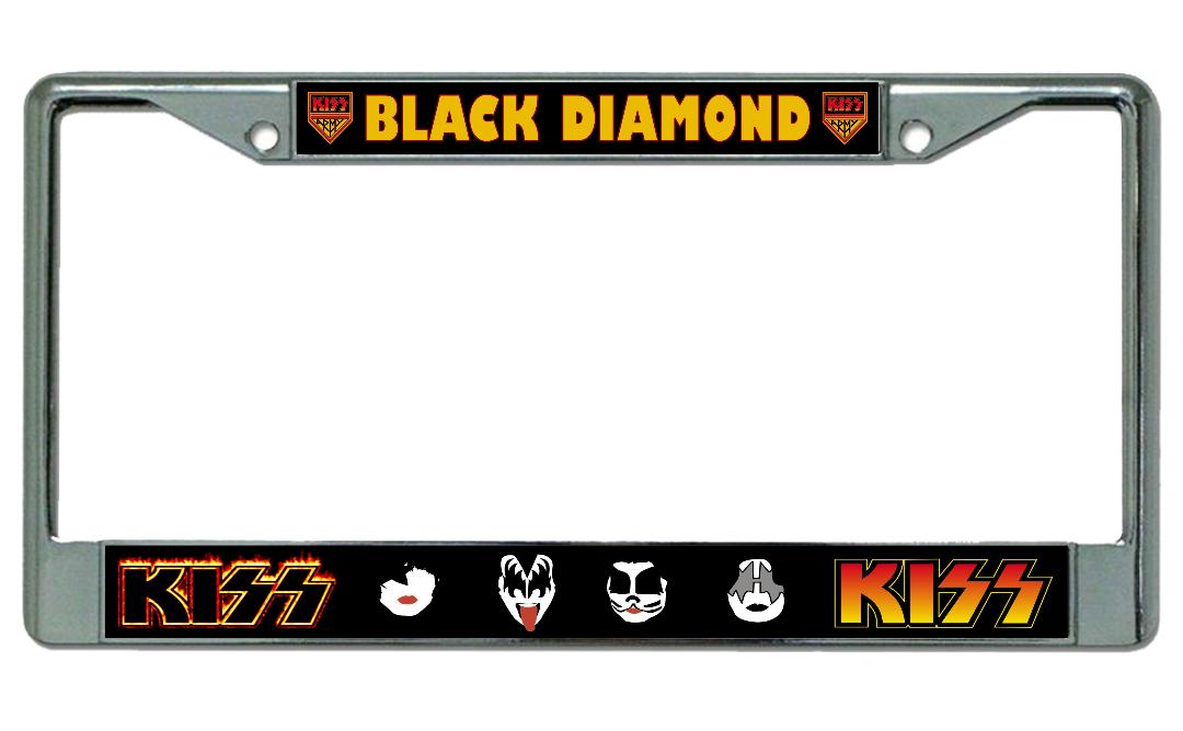 KISS Black Diamond Chrome License Plate Frame – Auto License Plates Frames