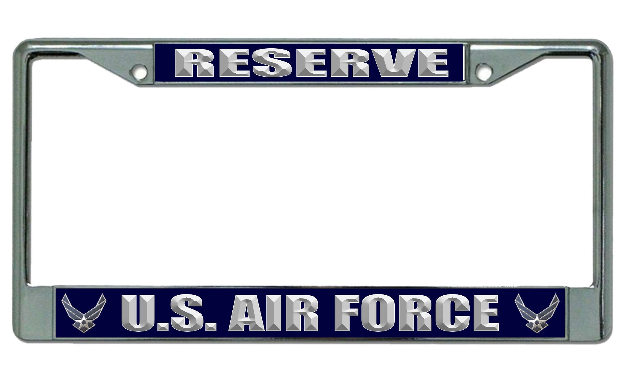 U.S. Air Force Reserve Chrome License Plate Frame – Auto License Plates ...