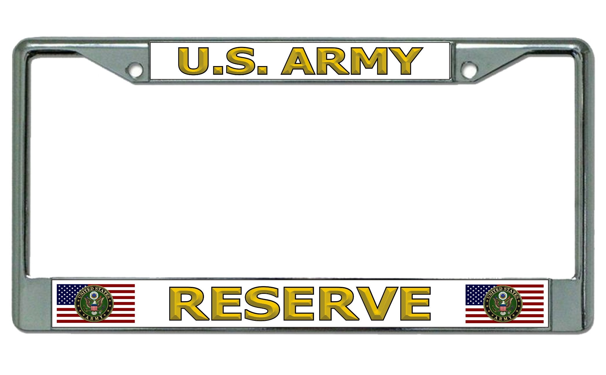 U.S. Army Reserve Chrome License Plate Frame – Auto License Plates Frames