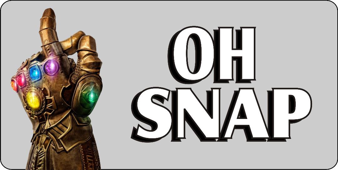 The Infinity Gauntlet Oh Snap Photo License Plate – Auto License Plates ...