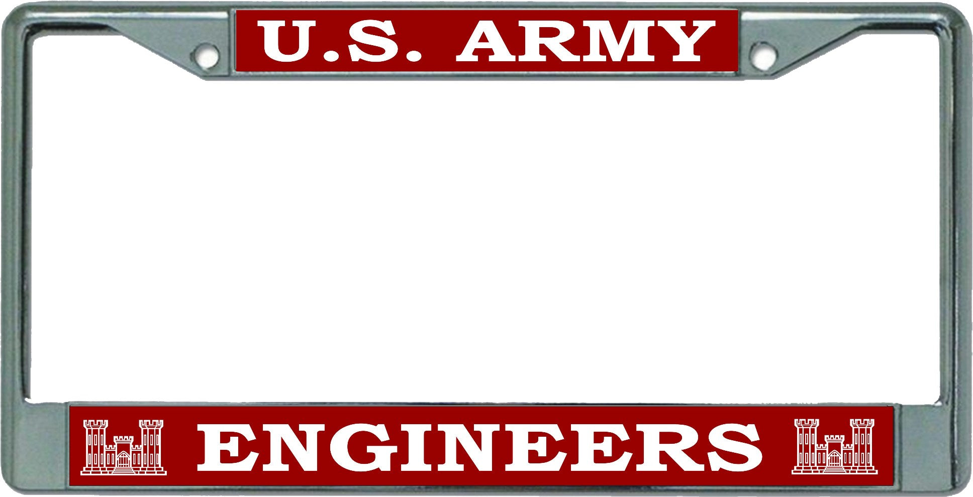 U.S. Army Engineers Chrome License Plate Frame – Auto License Plates Frames
