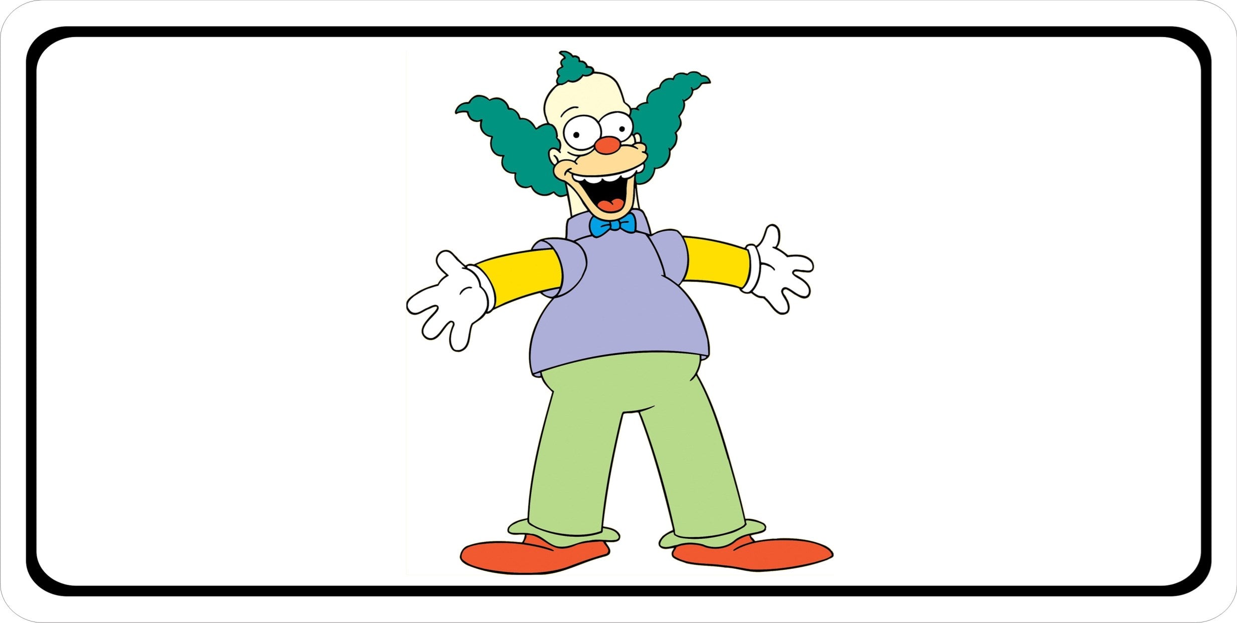 Krusty The Clown Centered Photo License Plate – Auto License Plates Frames