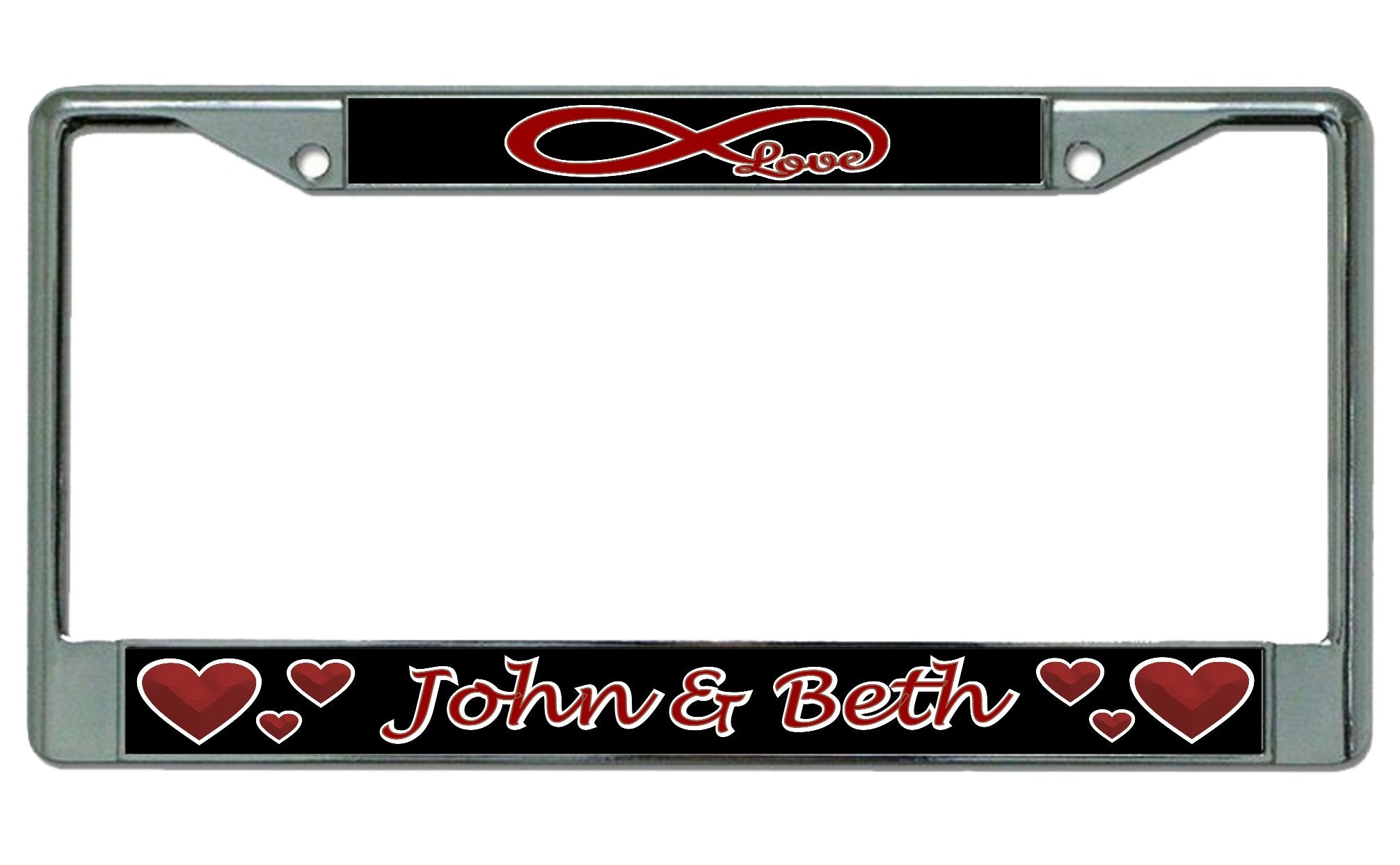Infinity Symbol With Custom Text Chrome License Plate Frame – Auto ...