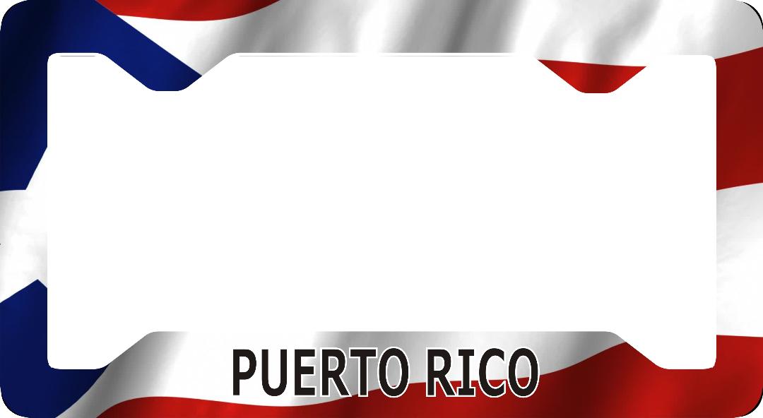 Puerto Rico Flag Thin Style License Plate Frame – Auto License Plates ...