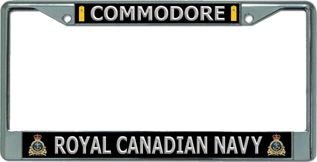 Royal Canadian Navy Commodore Chrome License Plate Frame – Auto License ...