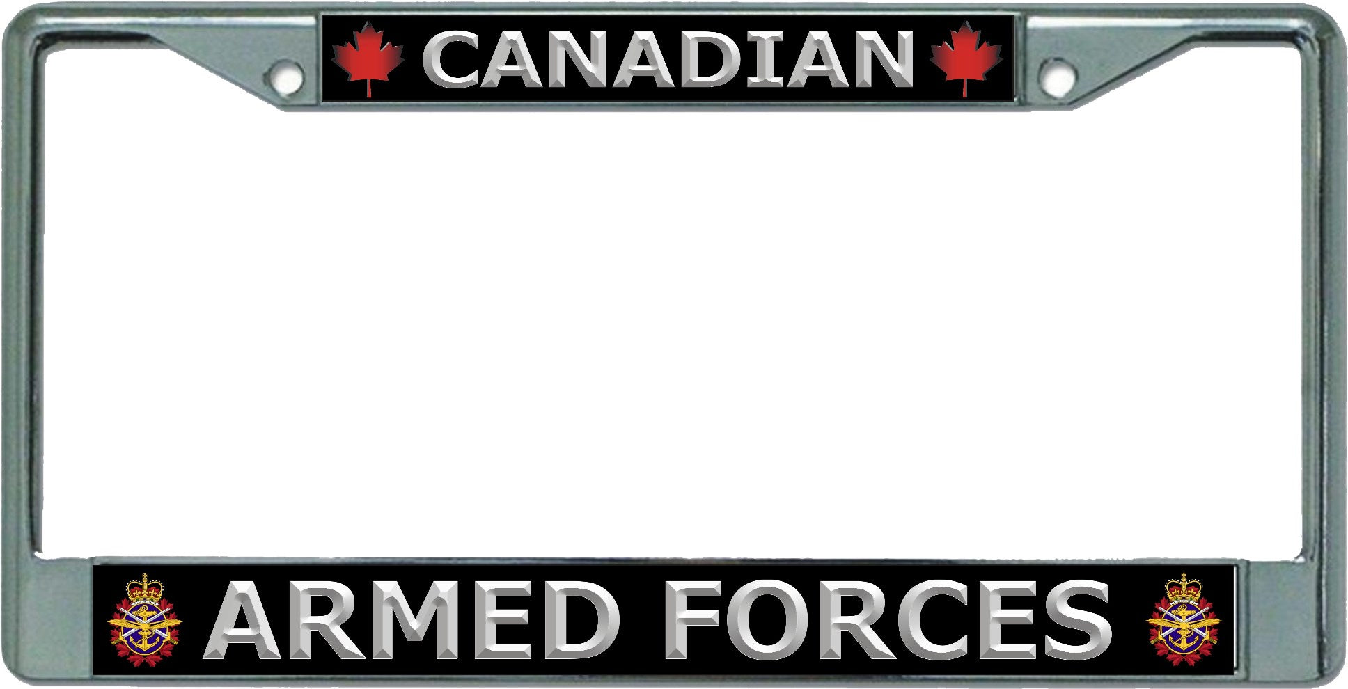 Canadian Armed Forces Chrome License Plate Frame – Auto License Plates ...