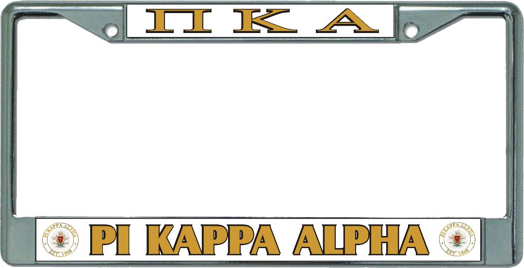 Pi Kappa Alpha Chrome License Plate Frame – Auto License Plates Frames