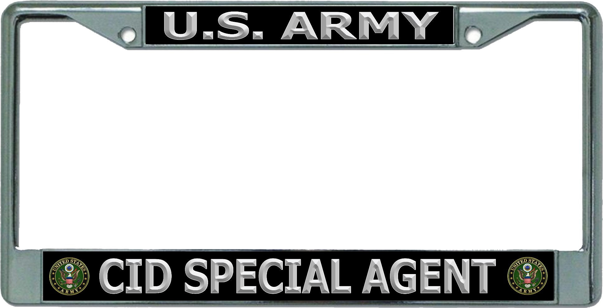 U.S. Army CID Special Agent Chrome License Plate Frame – Auto License ...