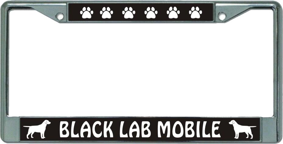 Black Lab Mobile Chrome License Plate Frame – Auto License Plates Frames