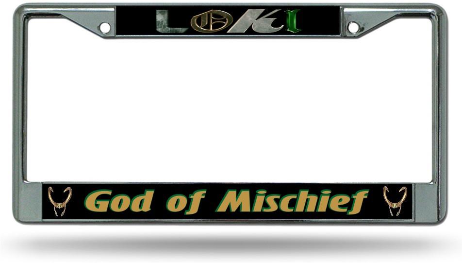 Loki God Of Mischief Chrome License Plate Frame – Auto License Plates ...