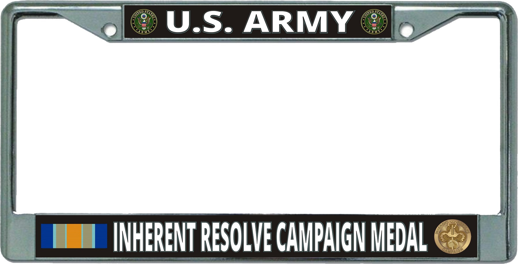 U.S. Army Inherent Resolve Campaign Medal Chrome License Plate Frame ...