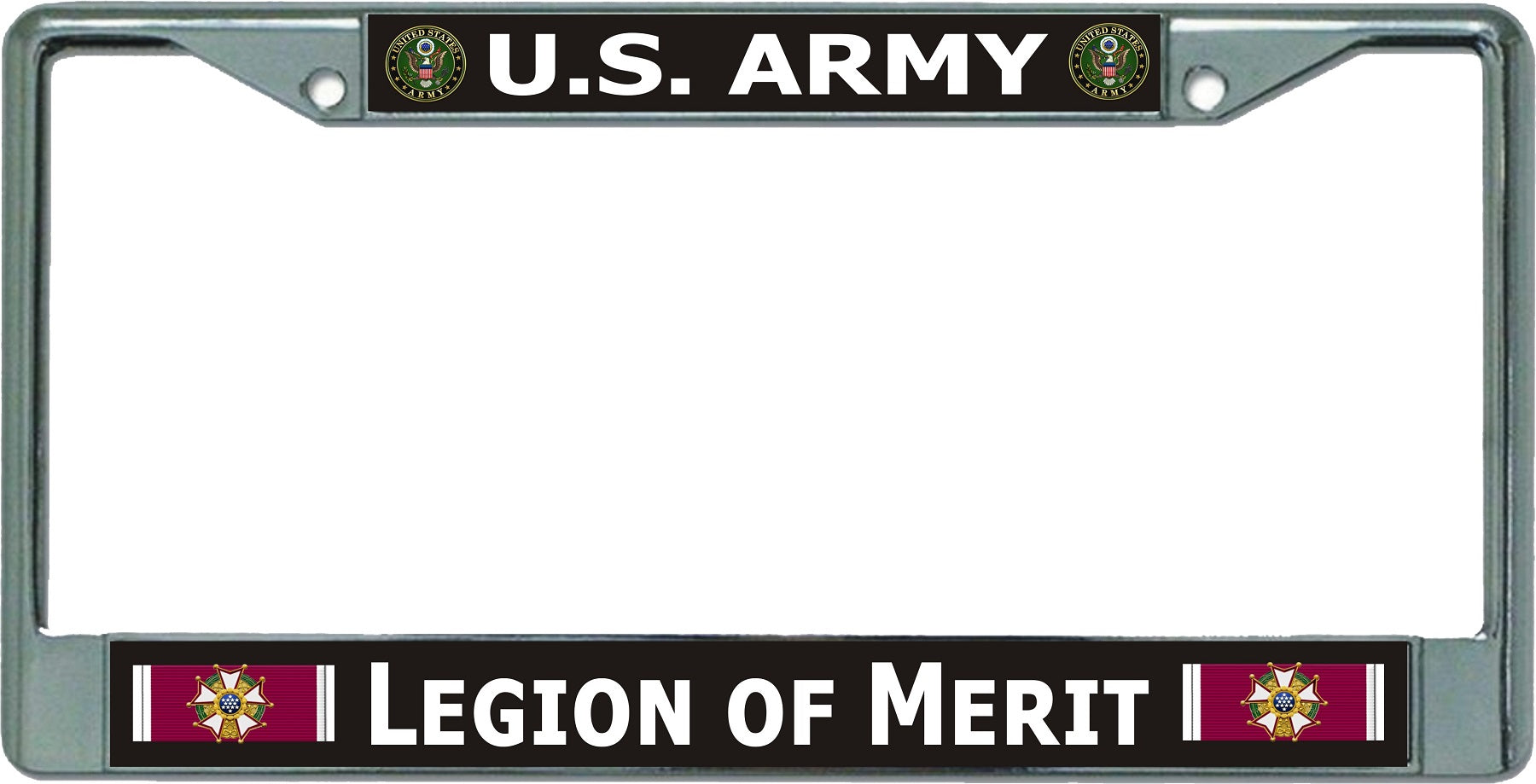 U.S. Army Legion Of Merit Chrome License Plate Frame – Auto License ...
