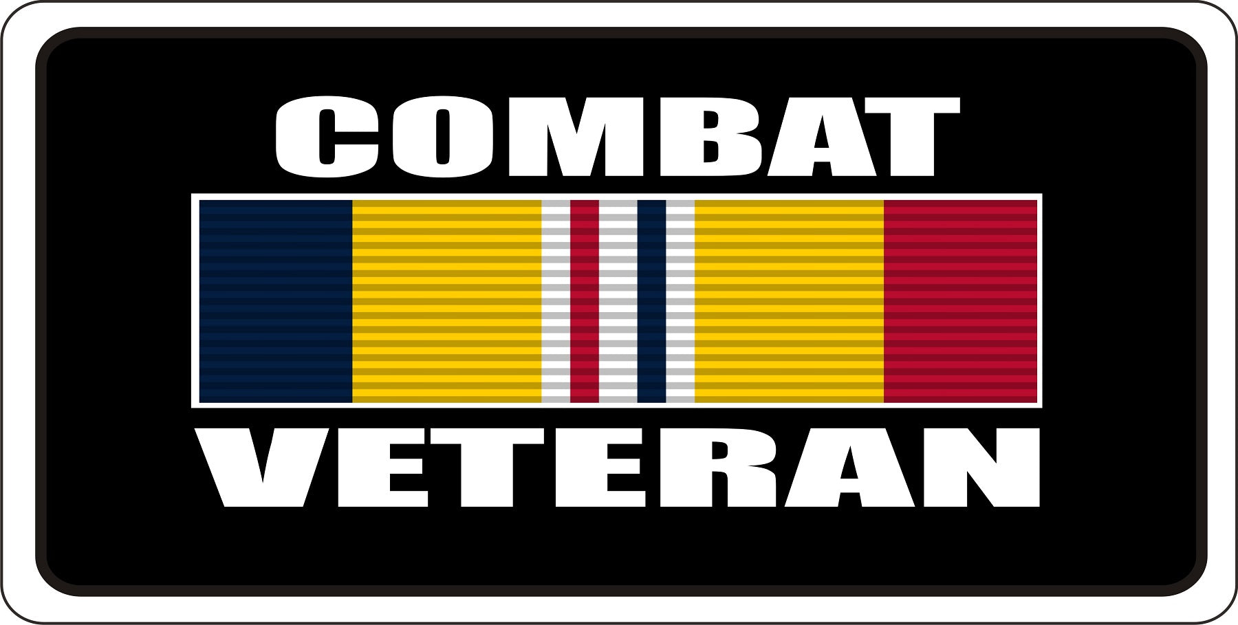 Combat Veteran Ribbon Photo License Plate – Auto License Plates Frames
