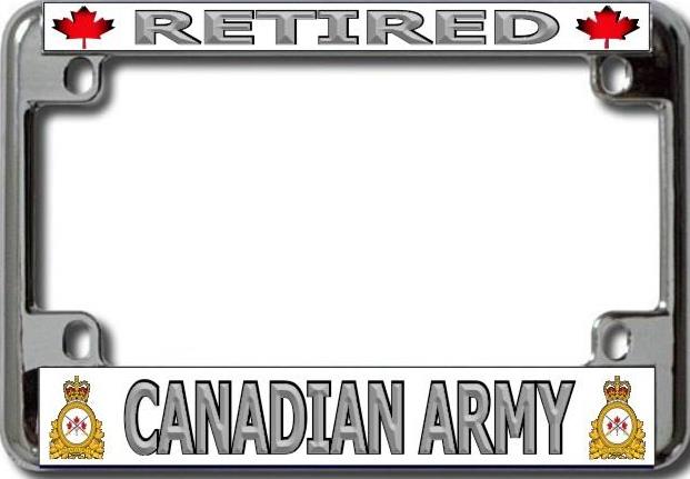 Retired Canadian Army Chrome Motorcycle License Plate Frame – Auto ...