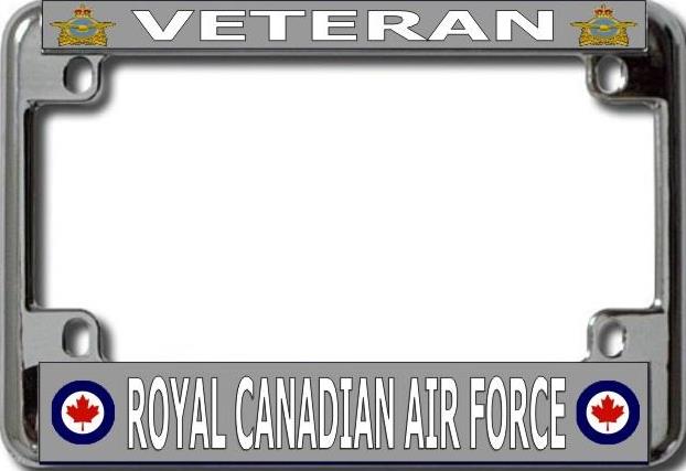 Veteran Royal Canadian Air Force Chrome Motorcycle Frame – Auto License ...